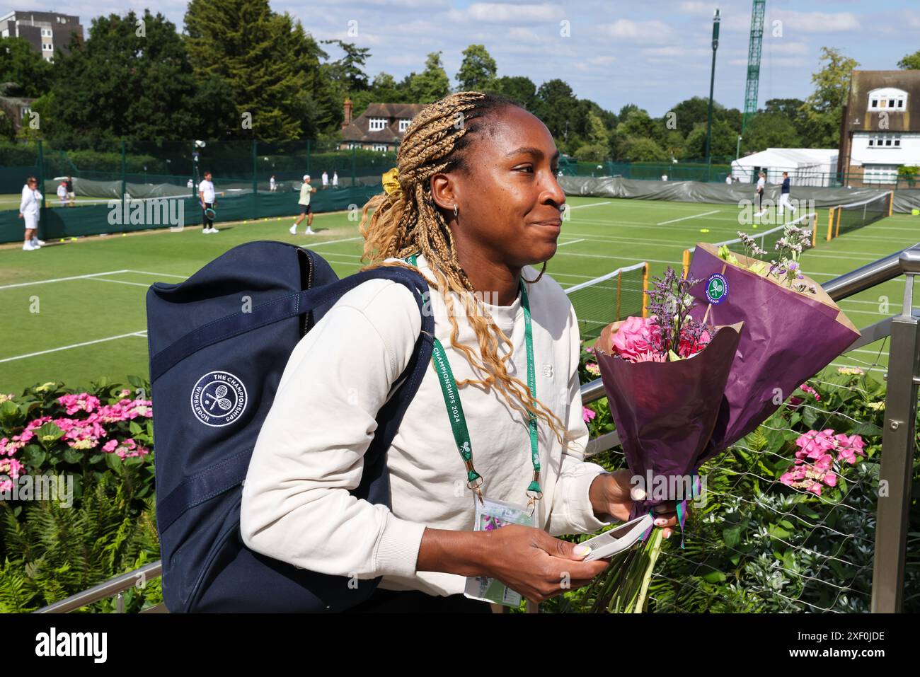 Wimbledon, London, UK. 30th June, 2024. American Coco Gauff walks form ...