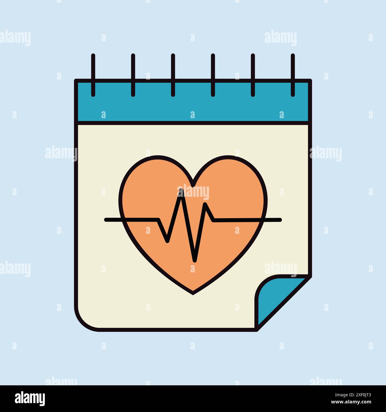 Medical checkup calendar vector icon. Cardio training calendar sign ...