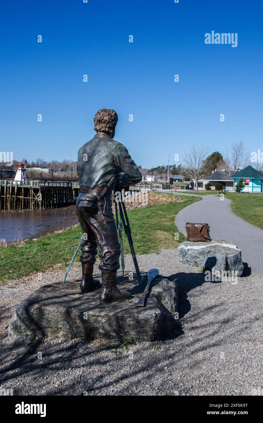 William Francis Ganong bronze statue by the waterfront trail in St ...