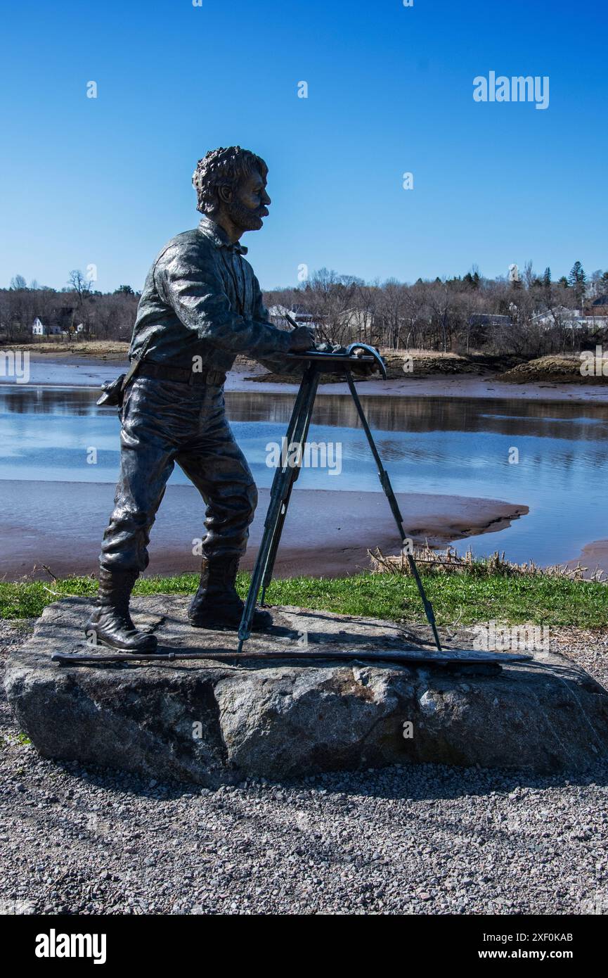 William Francis Ganong bronze statue by the waterfront trail in St ...