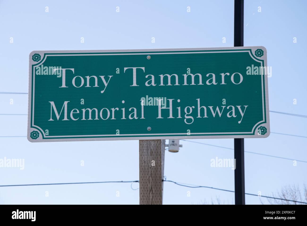Tony Tammaro Memorial Highway sign on Main Street in downtown Calais ...