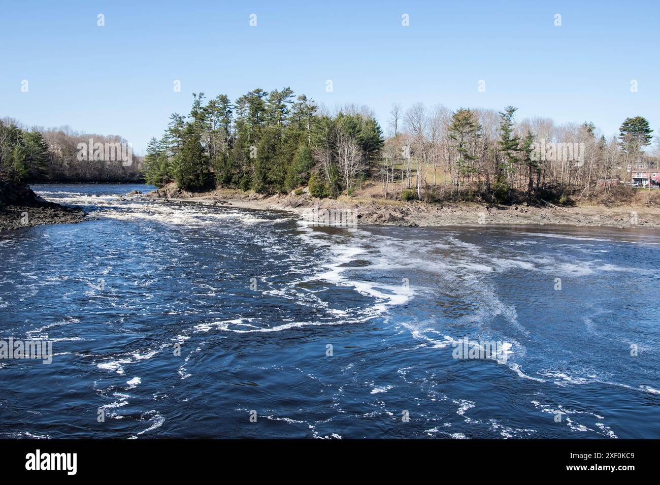 St. Croix River taken from the bridge in Calais, Maine, USA Stock Photo ...