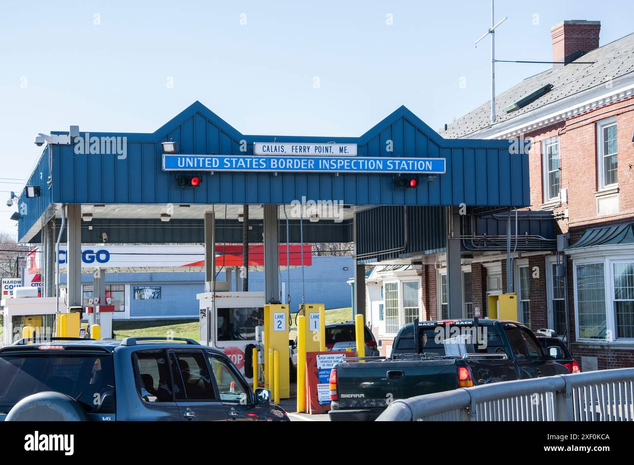 United States Border Inspection Station in Calais, Maine, USA Stock ...