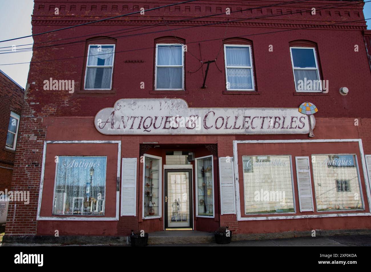 Antiques & Collectibles shop on Main Street in downtown Calais, Maine ...