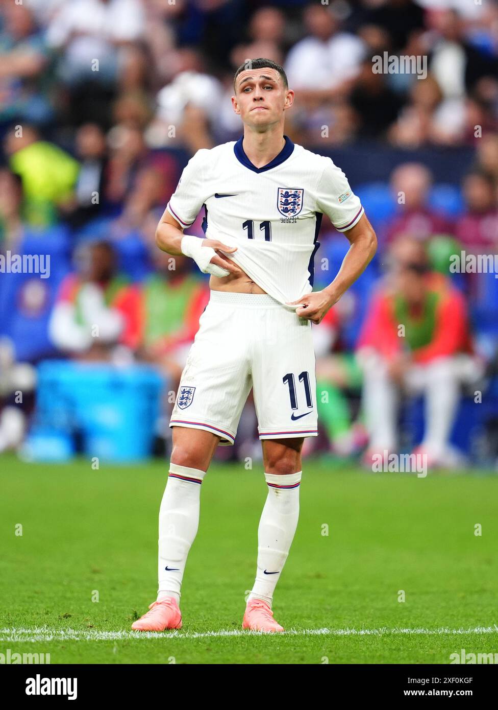 England's Phil Foden appears dejected during the UEFA Euro 2024, round ...