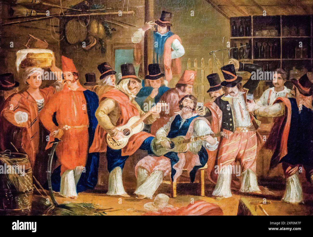 Carlos Morel, Payada in a grocery store, oil on canvas, National Museum of Fine Arts (MNBA ...