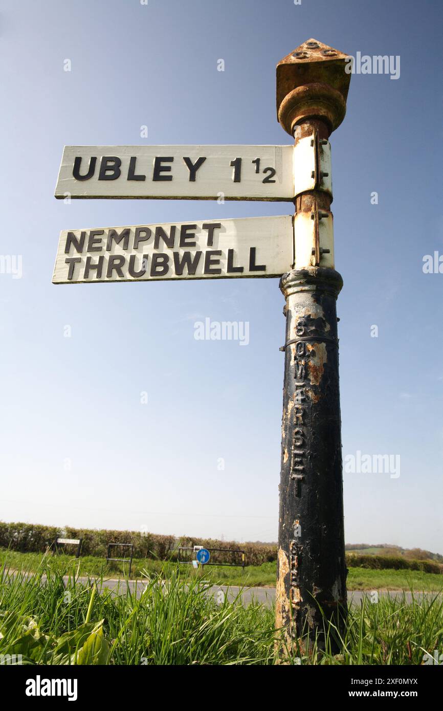 Somerset Finger post Stock Photo - Alamy