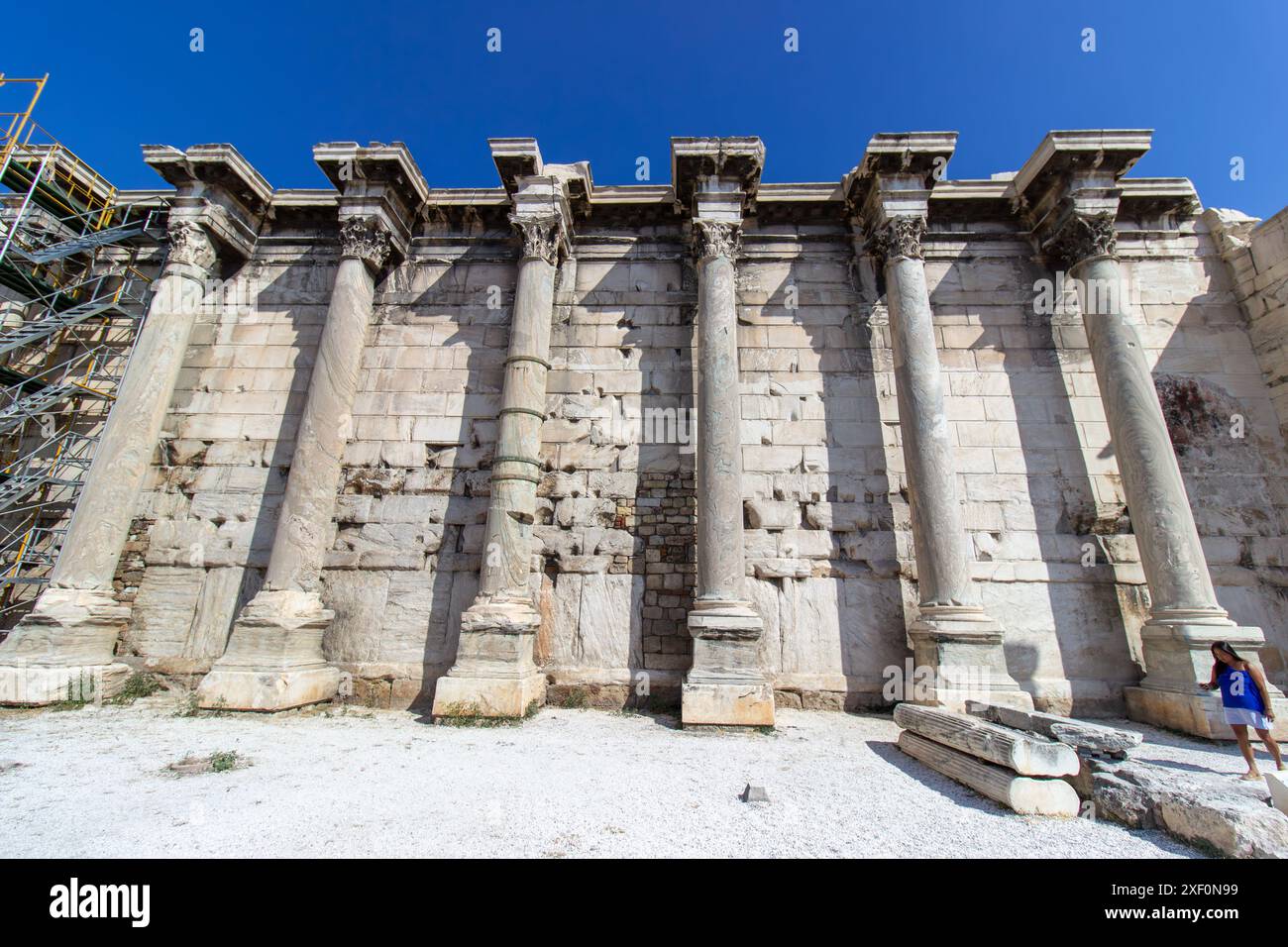 Hadrian Library ruins on the north side of the Acropolis in Athens ...