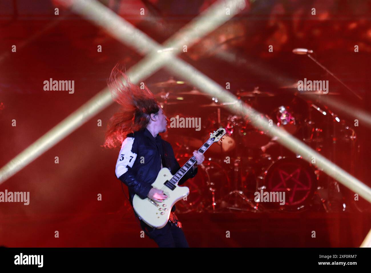 Mexico City, Mexico. 29th June, 2024. Ix Valieri guitarist of the ...