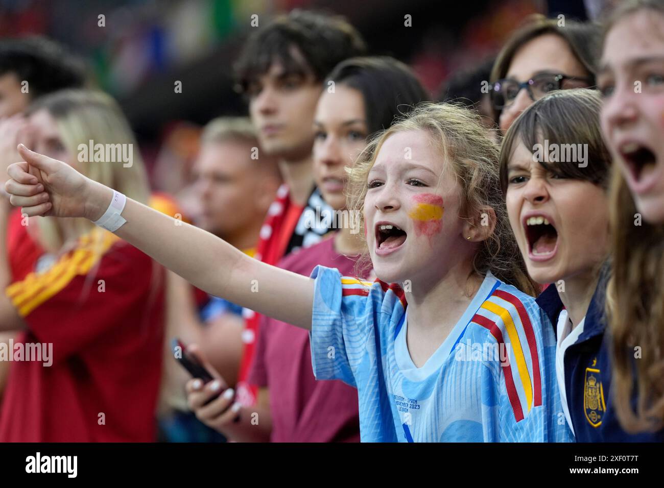 Spain fans in the stands before the UEFA Euro 2024, round of 16 match ...