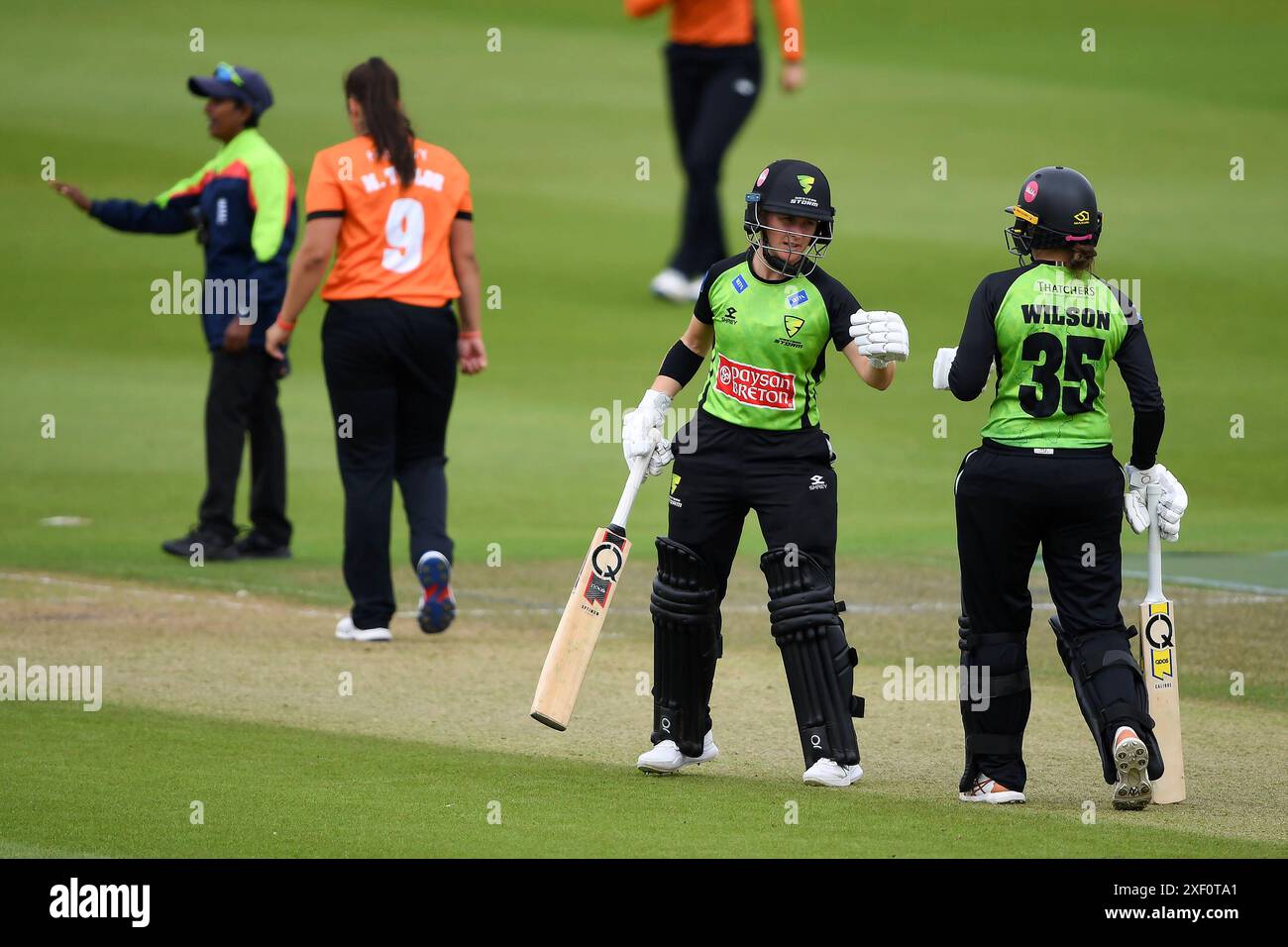 Hove, UK. 30 June 2024. Sophie Luff and Fran Wilson of Western Storm ...