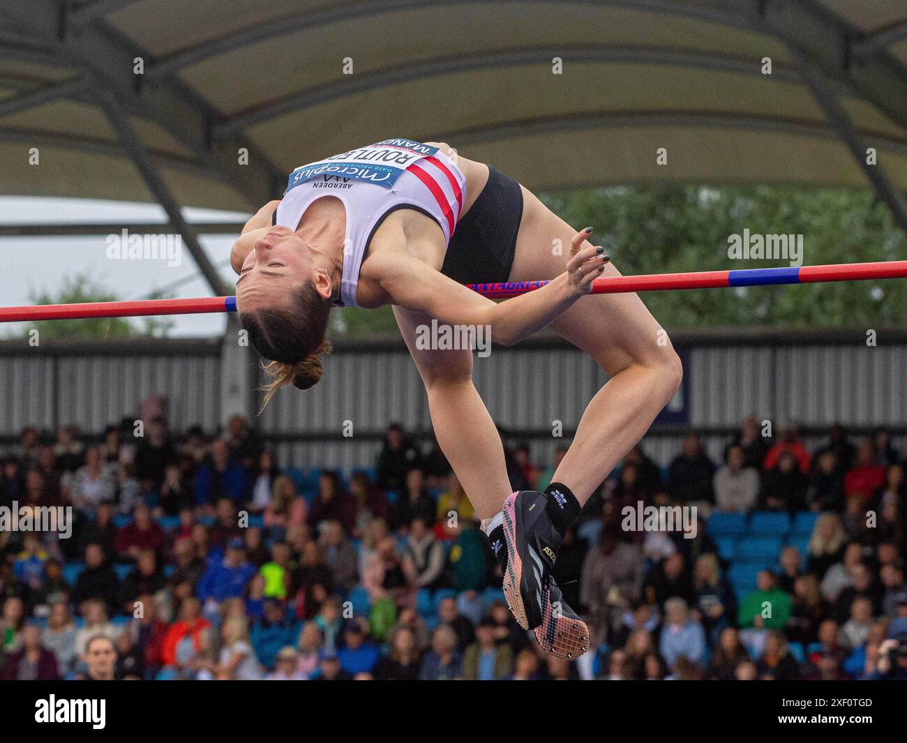 Manchester Regional Arena, UK. 30th June, 2024. Women's high jump ...
