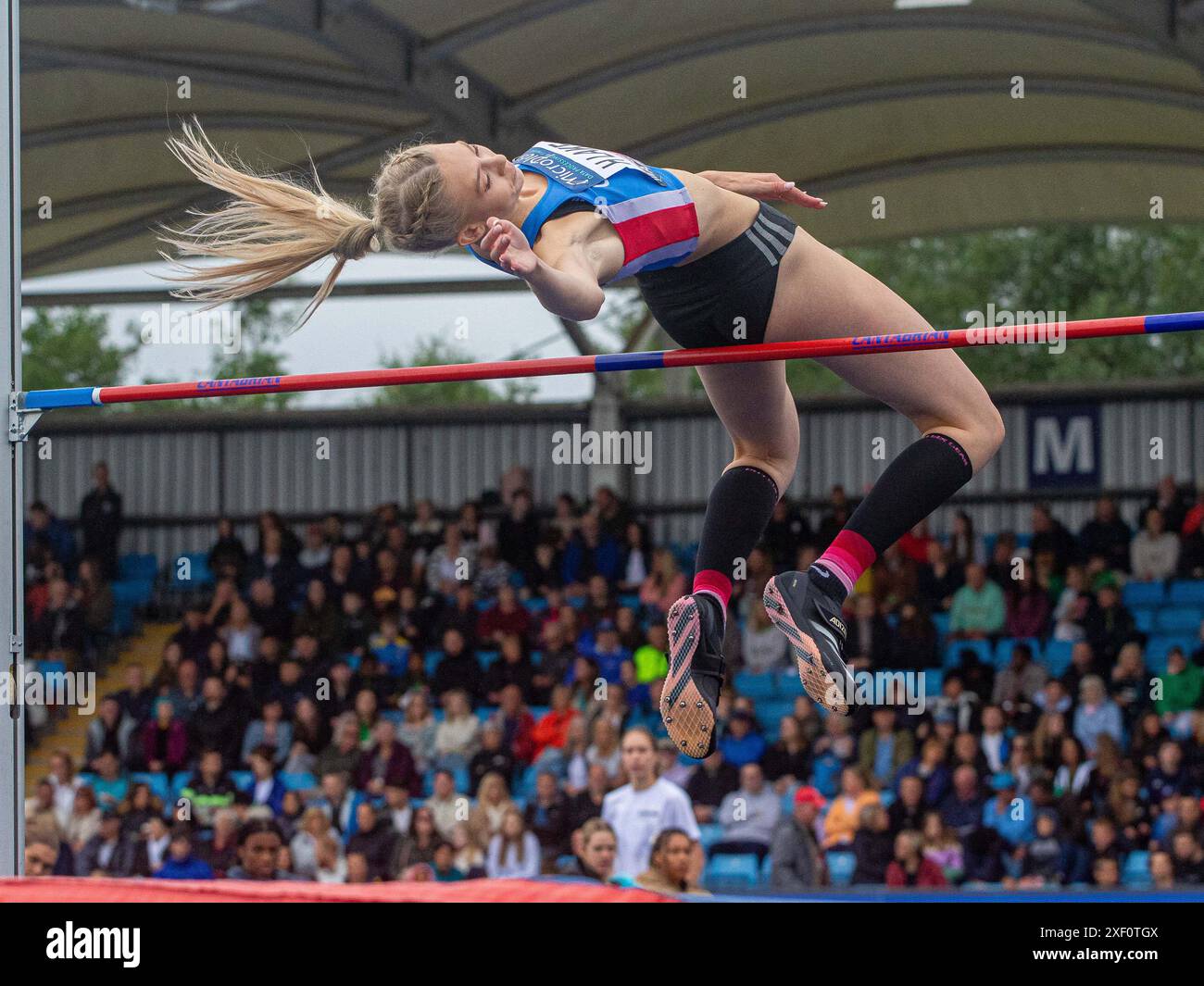 Manchester Regional Arena, UK. 30th June, 2024. Women's high jump ...