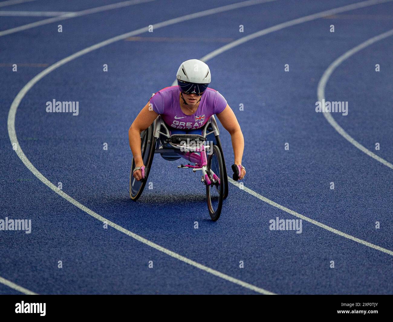 Manchester Regional Arena, UK. 30th June, 2024. Wheelchair Women's 400m ...