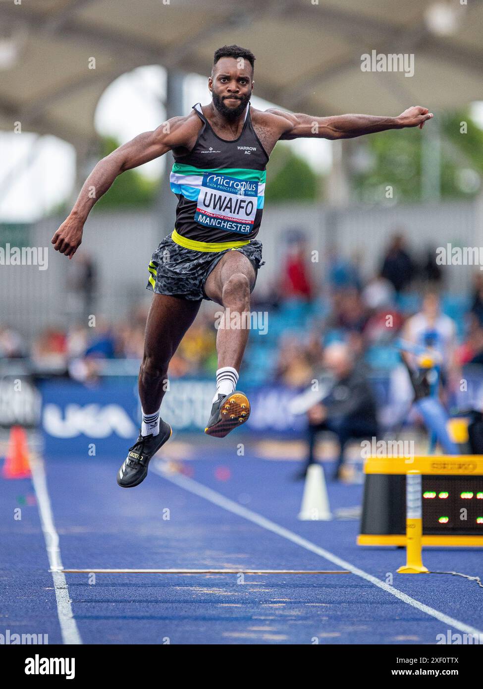 Manchester Regional Arena, UK. 30th June, 2024. Uwaifo (Triple Jump ...