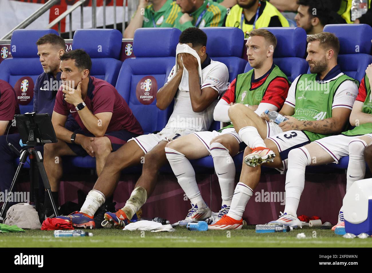 GELSENKIRCHEN - Jude Bellingham of England on the bench during the UEFA ...