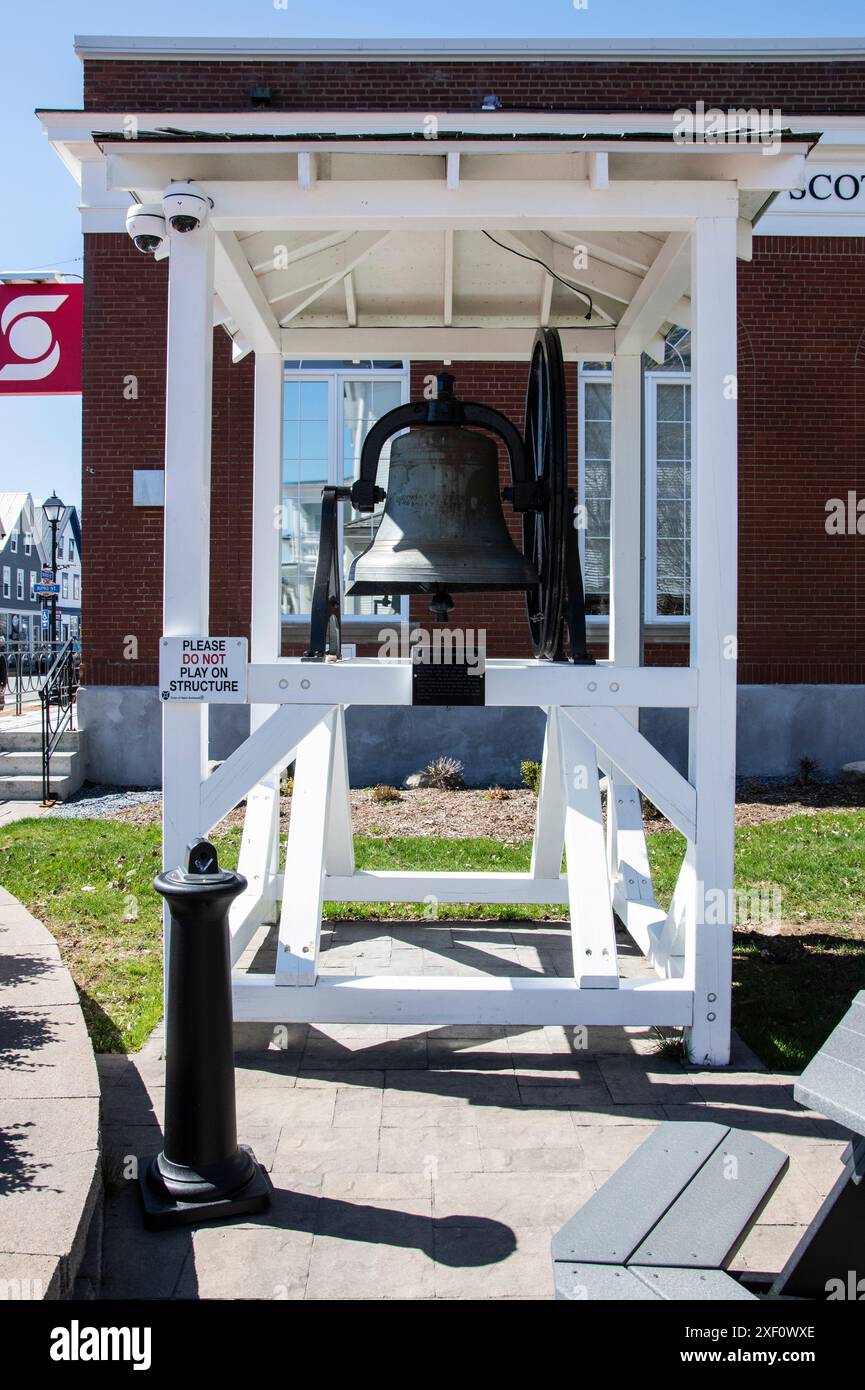 Town hall bell on Water Street in downtown St. Andrews, New Brunswick ...