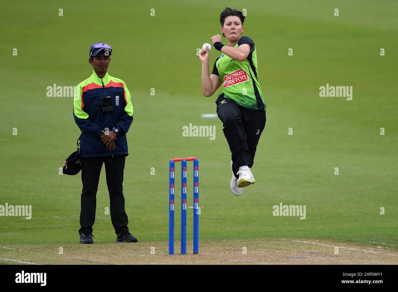 Hove, UK. 30 June 2024. Issy Wong of Western Storm bowling during the ...