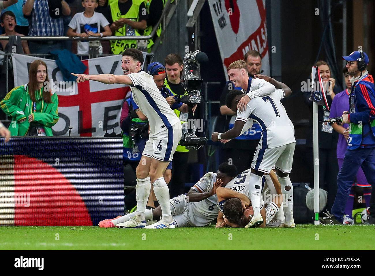 England forward Harry Kane scores a GOAL 2-1 and celebrates during the ...