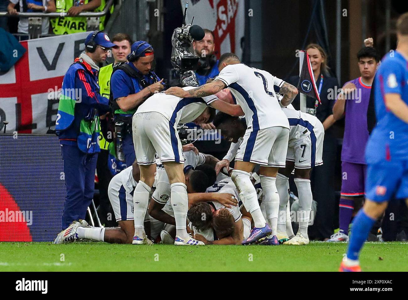 England forward Harry Kane scores a GOAL 2-1 and celebrates during the ...