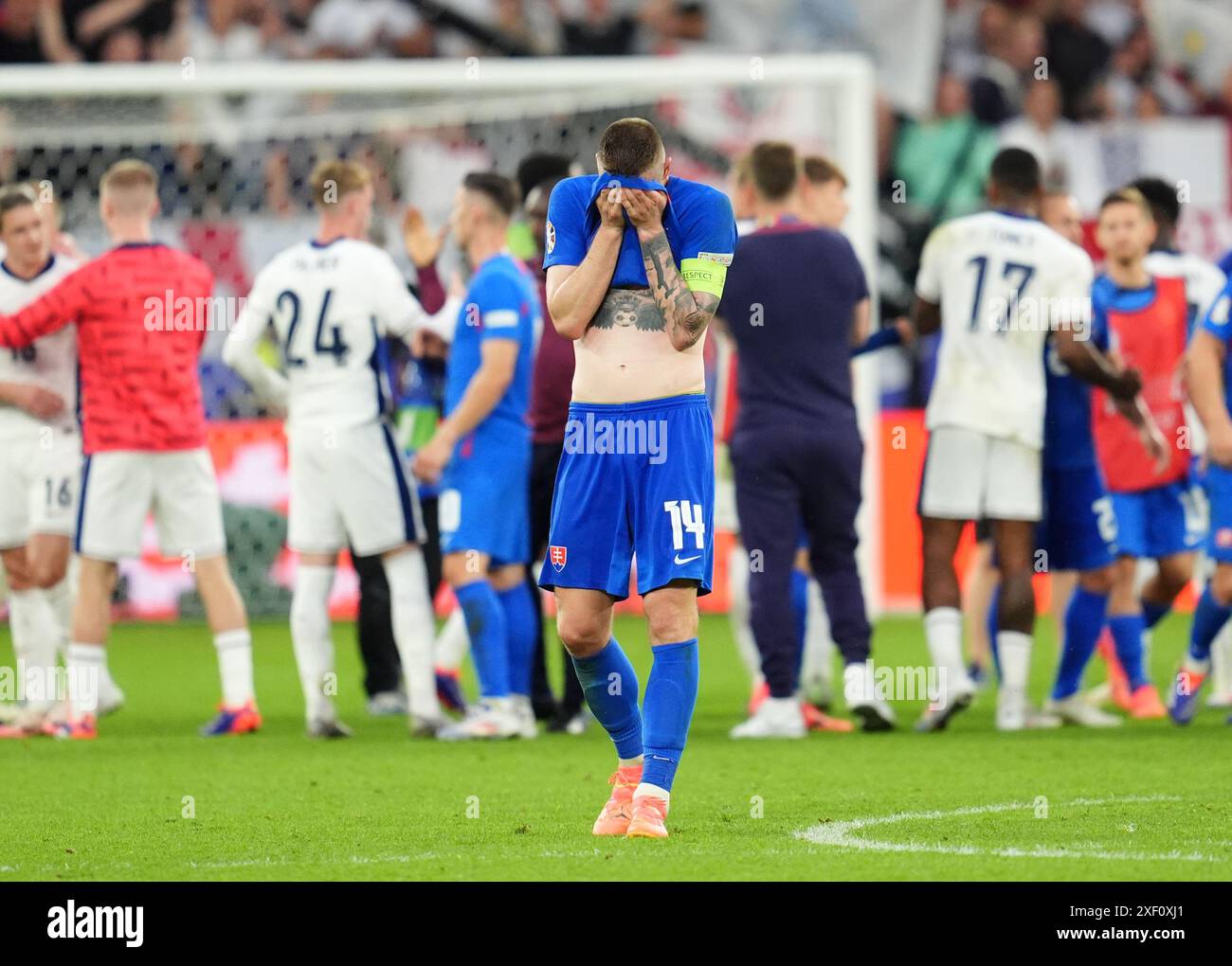Slovakia's Milan Skriniar appears dejected after the UEFA Euro 2024 ...