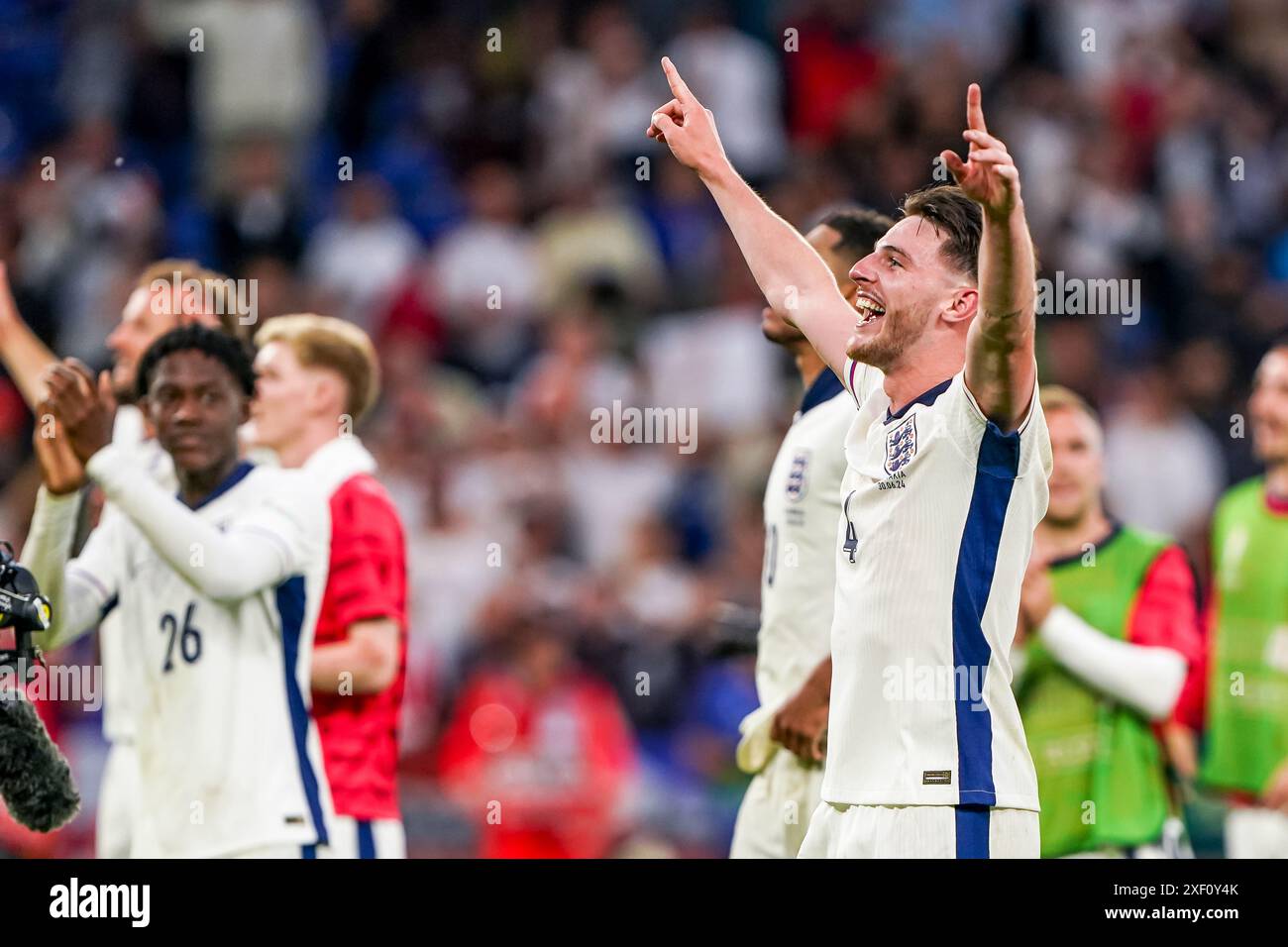 GELSENKIRCHEN, GERMANY - JUNE 30: Declan Rice of England celebrate the ...