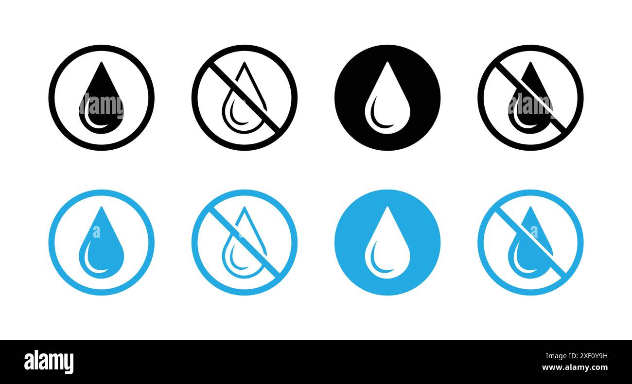 No water drop vector icon. No water drop sign symbol. Water drops icon ...