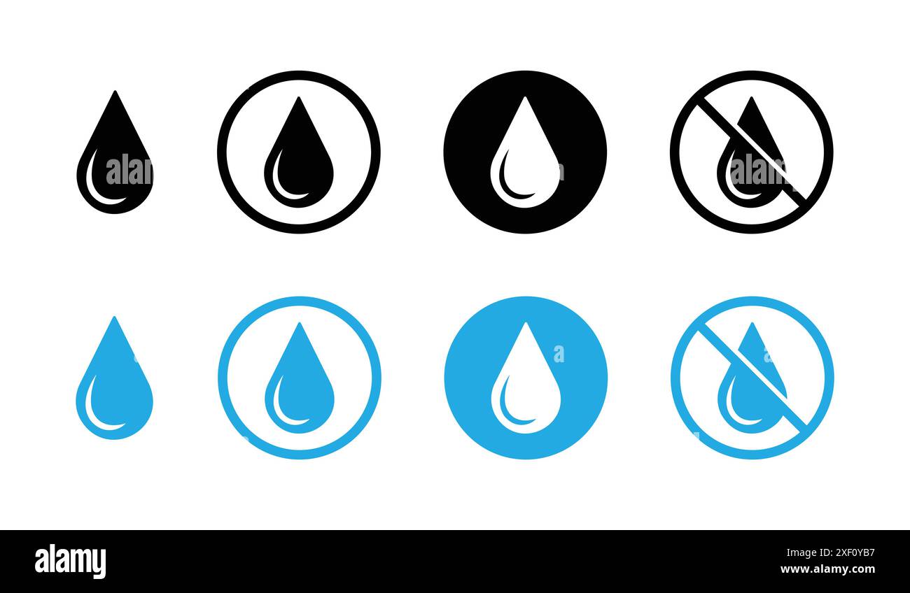 No water drop vector icon. No water drop sign symbol. Water drops icon ...
