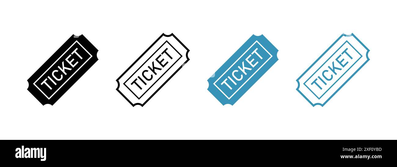 Ticket icon set. Movie cinema tickets line icon. Concert pass sign. Vip coupon or voucher icon ...