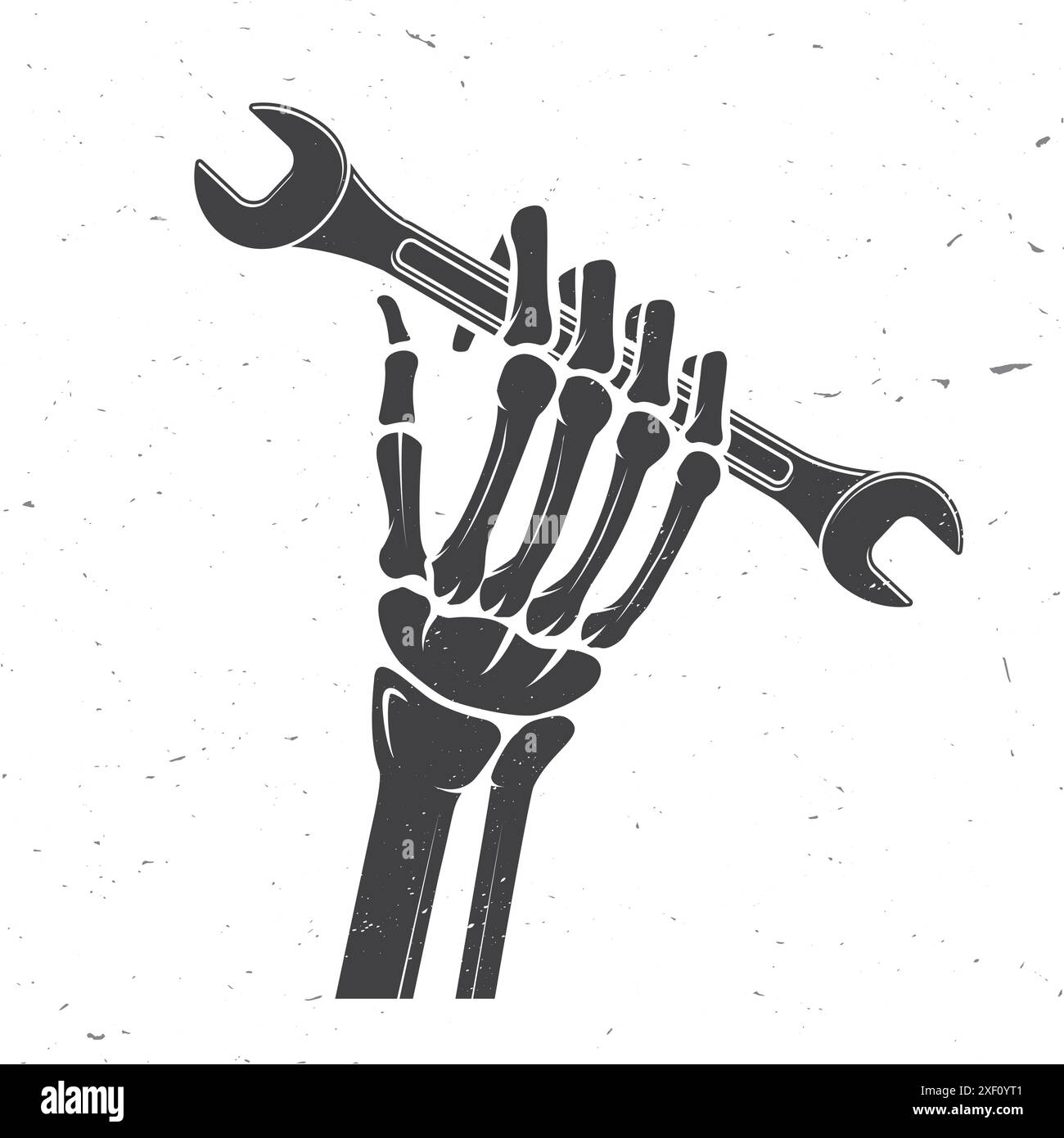 Skull hand holding wrench. Vector. Labour Day concept Stock Vector ...