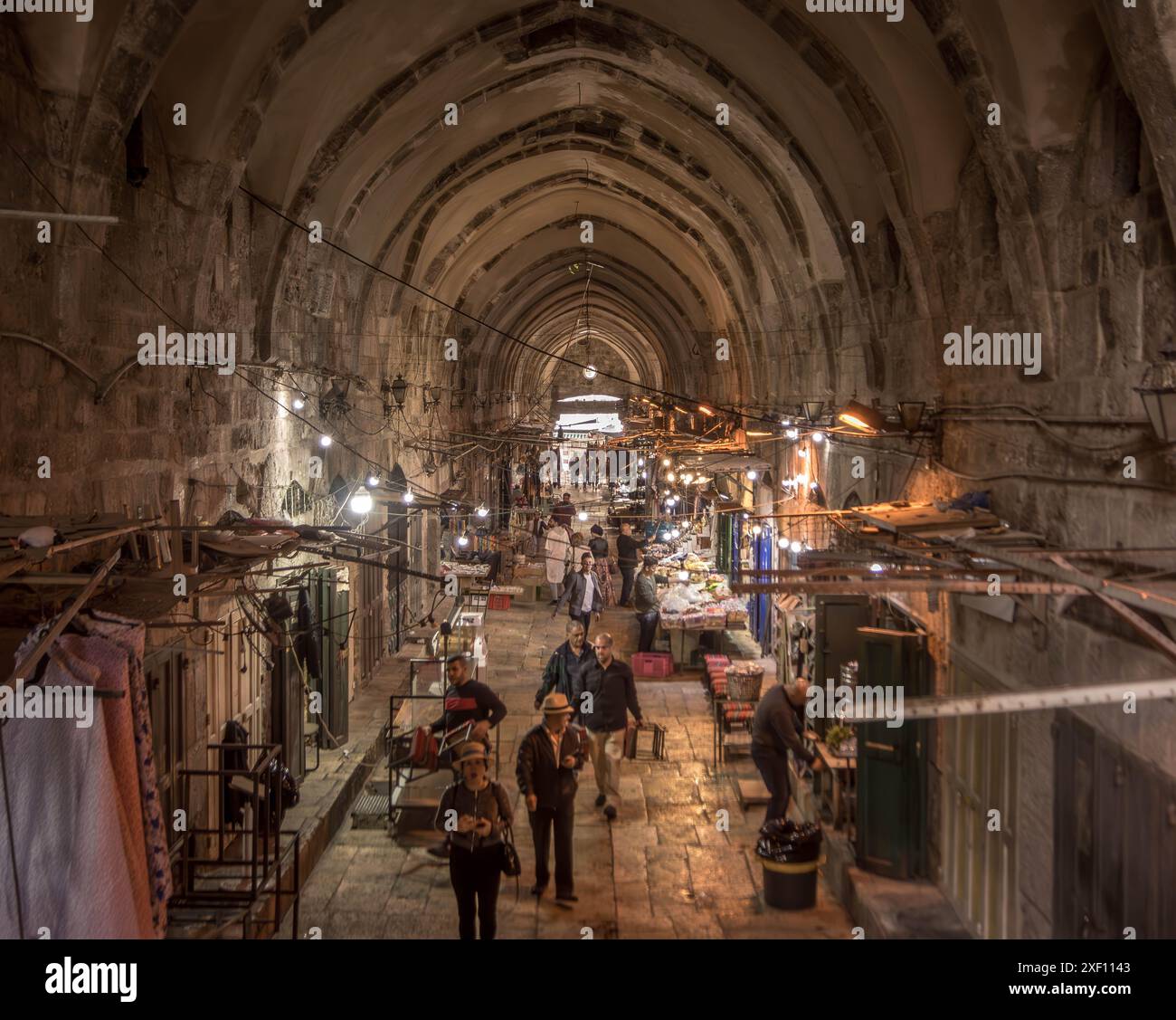 The tourists and local people are on the Middle East indoor market in ...