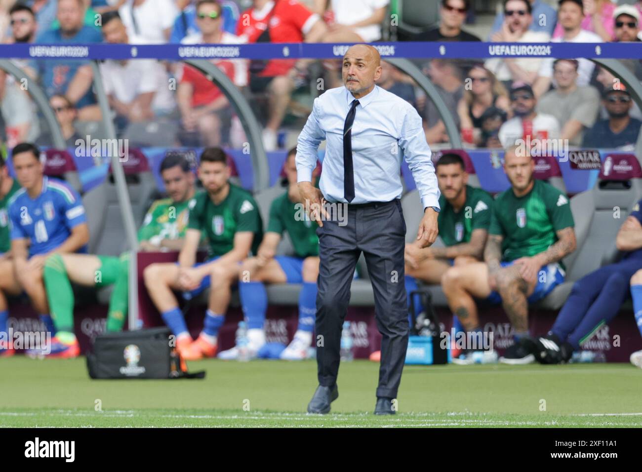 Coach Luciano Spalletti of Italy seen during the UEFA EURO 2024 match ...