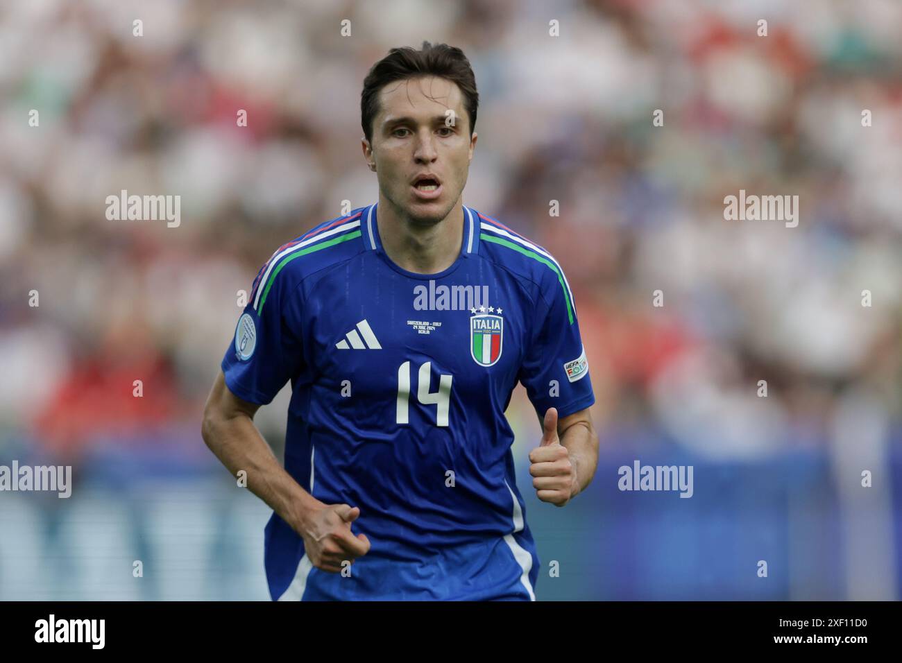 Federico Chiesa of Italy seen in action during the UEFA EURO 2024 match ...