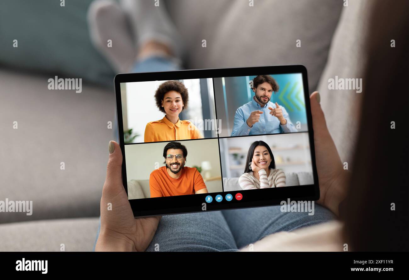 Person on a video call hi-res stock photography and images - Alamy