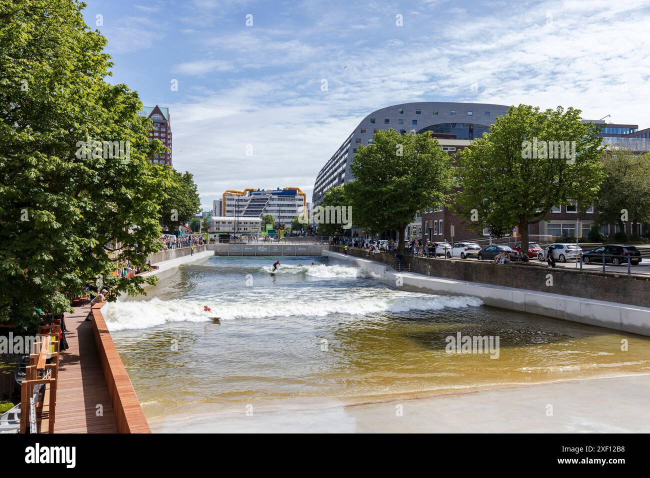 Rotterdam, Netherlands - 30-06-2024: Rif010 surf pool in the city ...