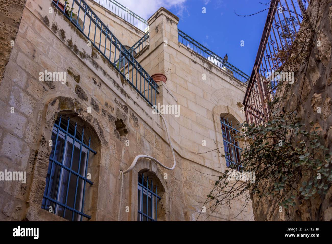 The traditional houses made of limestone - Jerusalem stone - in the old ...
