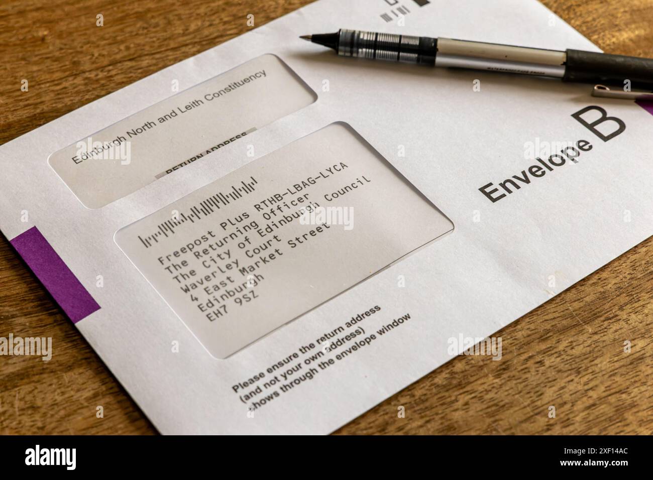 Edinburgh, United Kingdom. 30 June, 2024 Pictured: An envelope ...