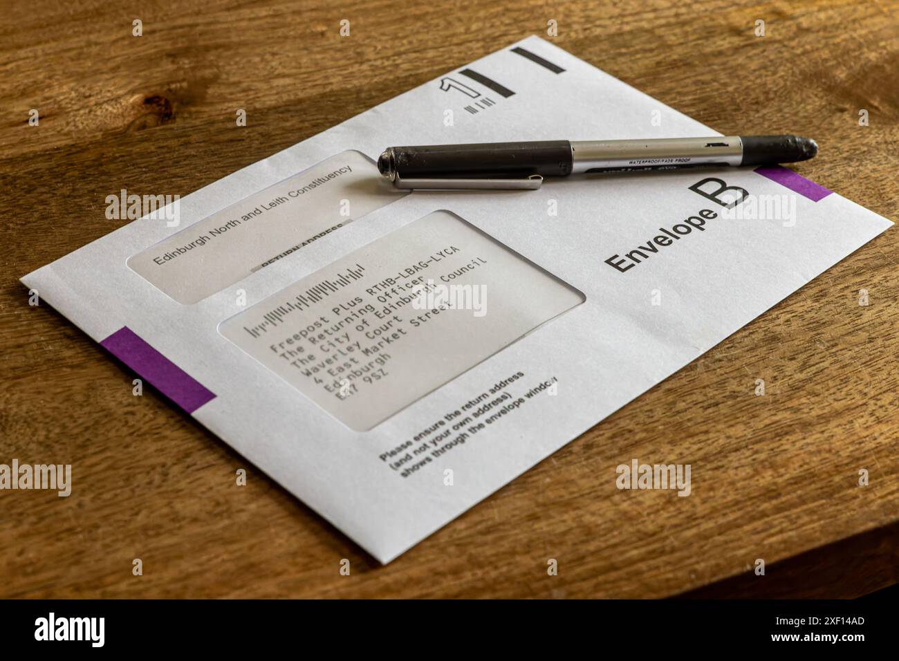 Edinburgh, United Kingdom. 30 June, 2024 Pictured: An envelope ...
