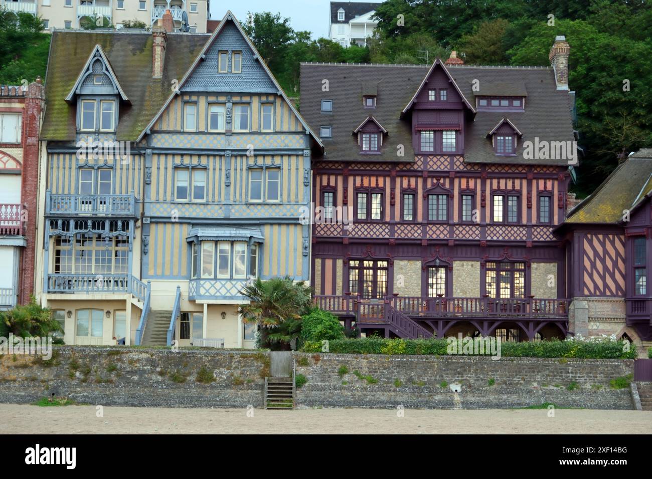 Timber-framed Neo Norman houses on the beachfront at Trouville-sur-Mer ...