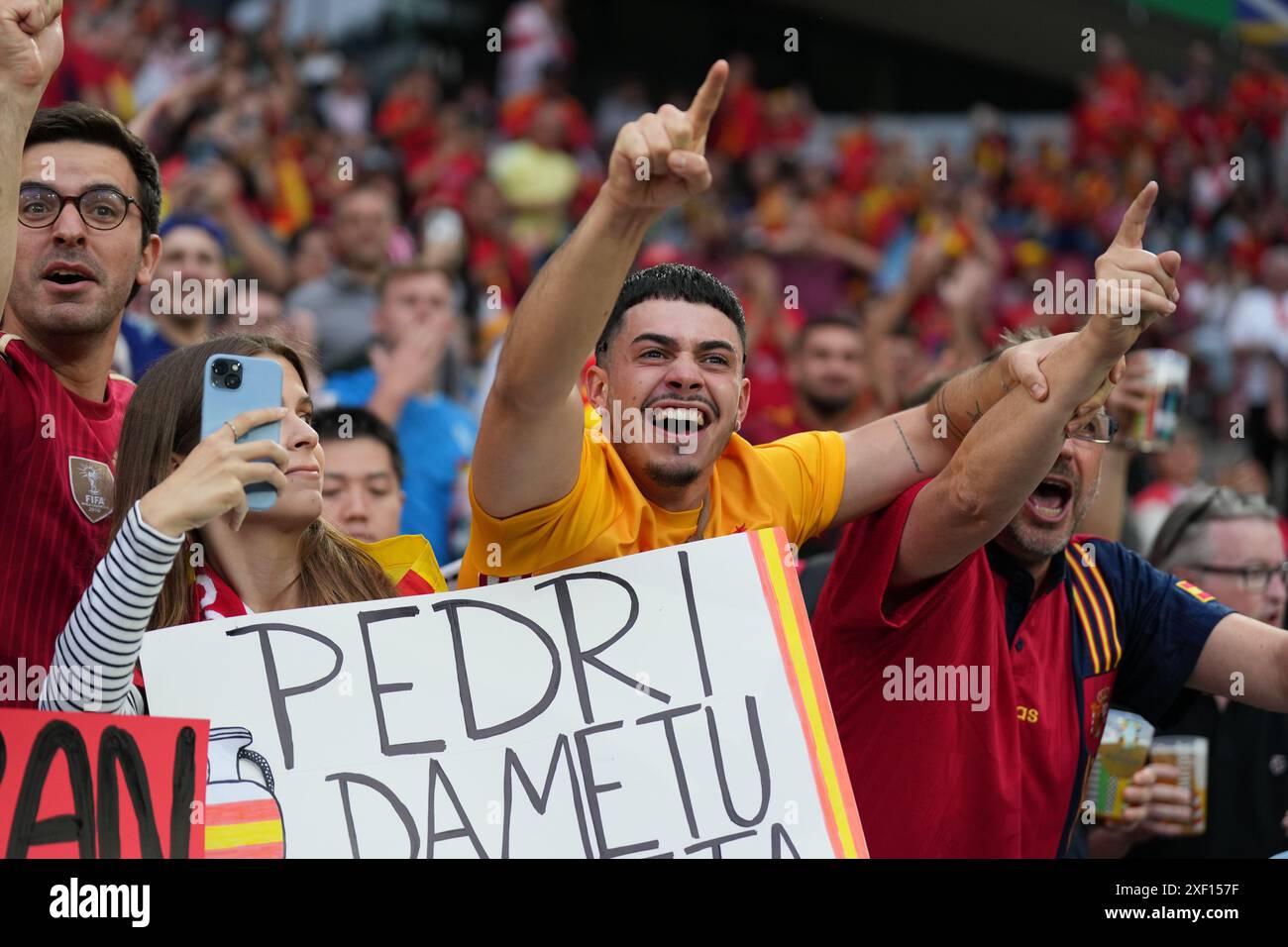 Cologne, Germany. 30 June, 2024. Fans during the UEFA EURO 2024 Round of 16 match between Spain ...