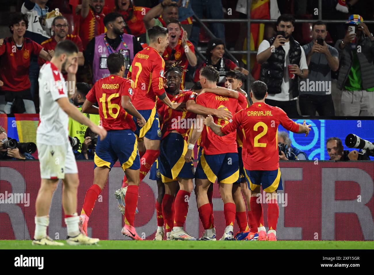 COLOGNE - Spain celebrates Fabian Ruiz's 2-1 during the UEFA EURO 2024 ...