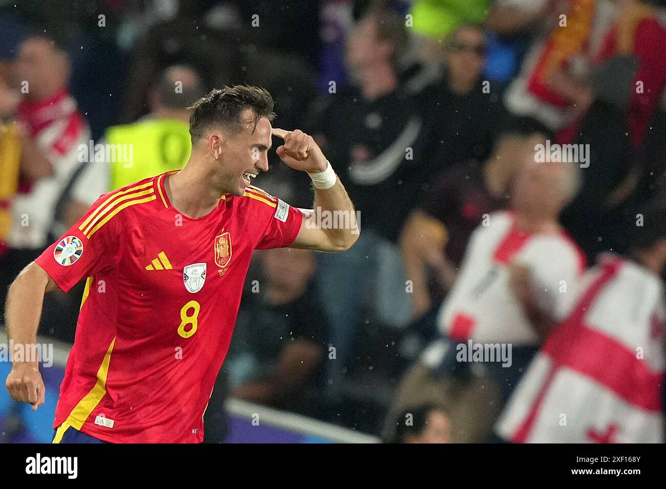 Spain's Fabian Ruiz celebrates after scoring goal 2-1 during the Euro ...