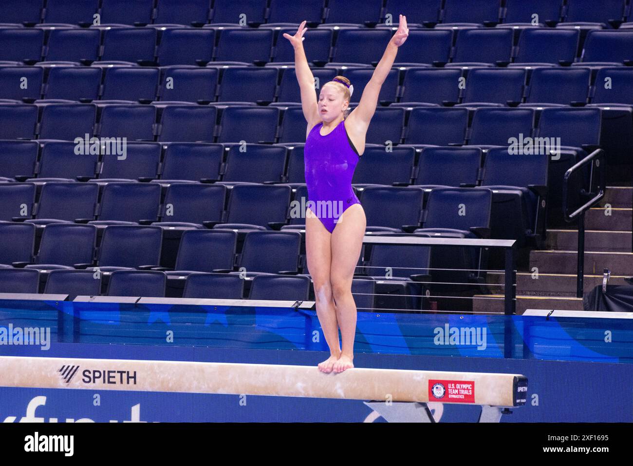 June 26, 2024, Minneapolis, Mn, USA: EVELYN LOWE practices on beam at ...
