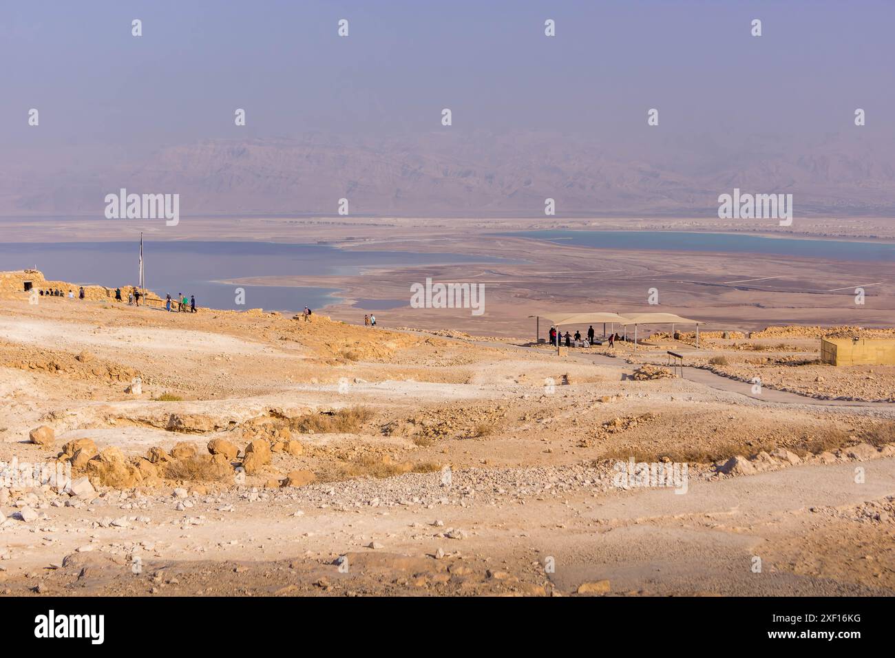 The ruins walls of Masada ancient fortress — a historic landmark ...
