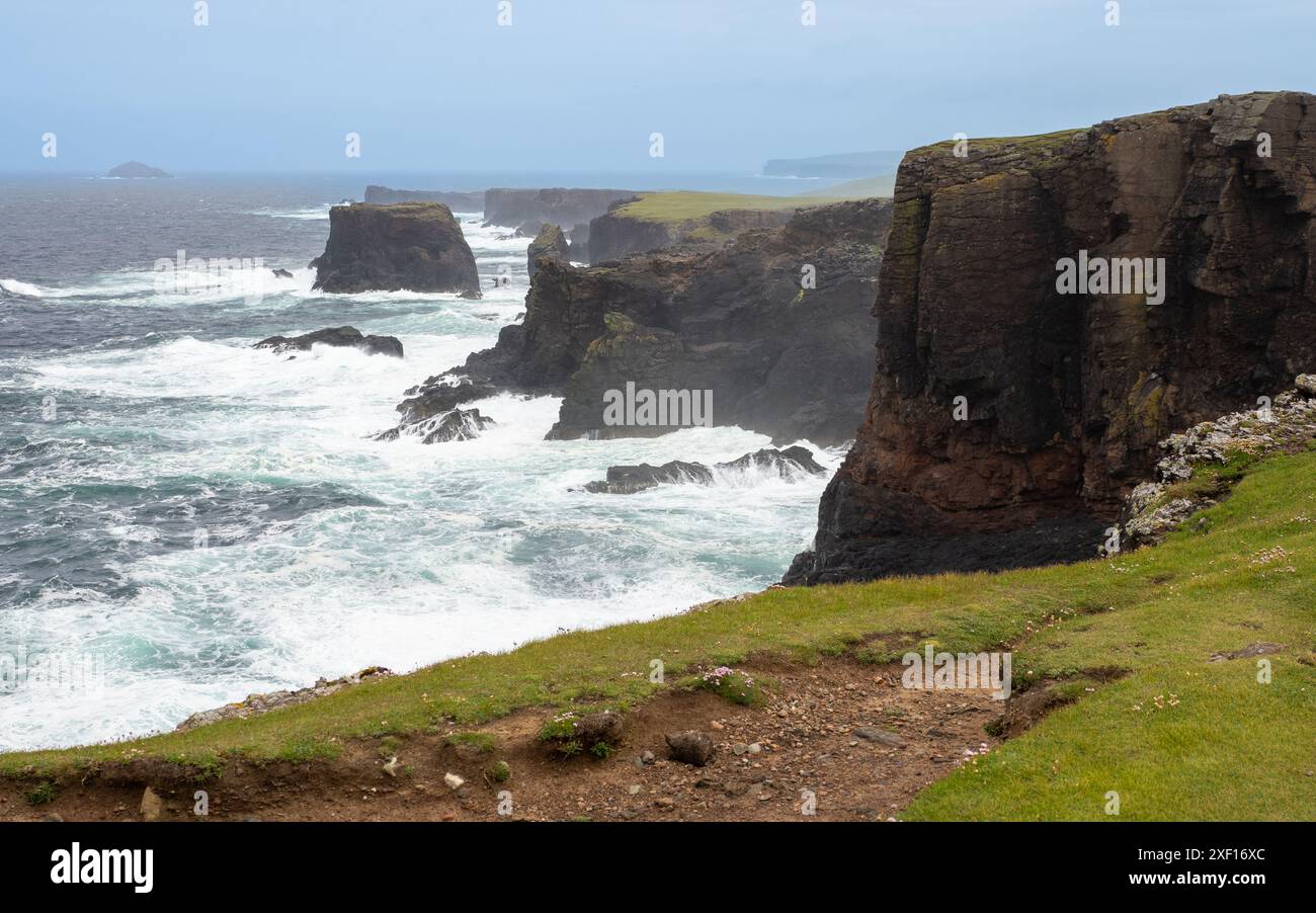 The rugged cliffs at Eshaness, Shetland, UK Stock Photo - Alamy