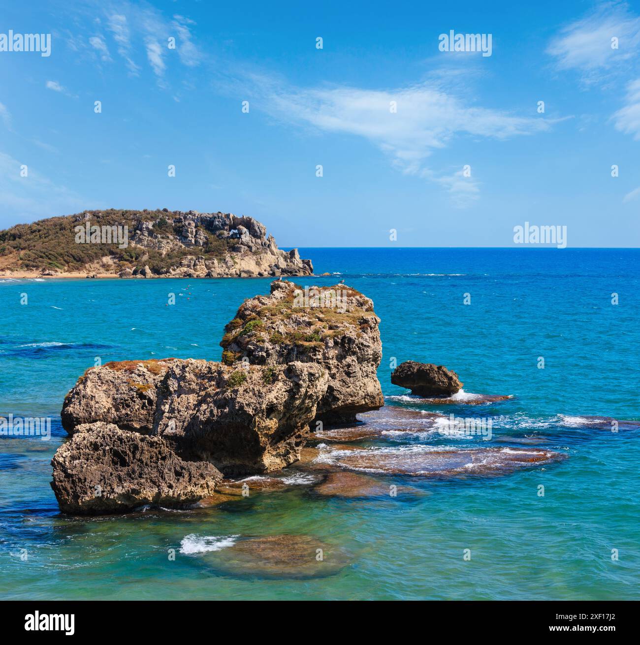 Rock in sea near beach Cala Paradiso (Rocca di San Nicola, Agrigento ...