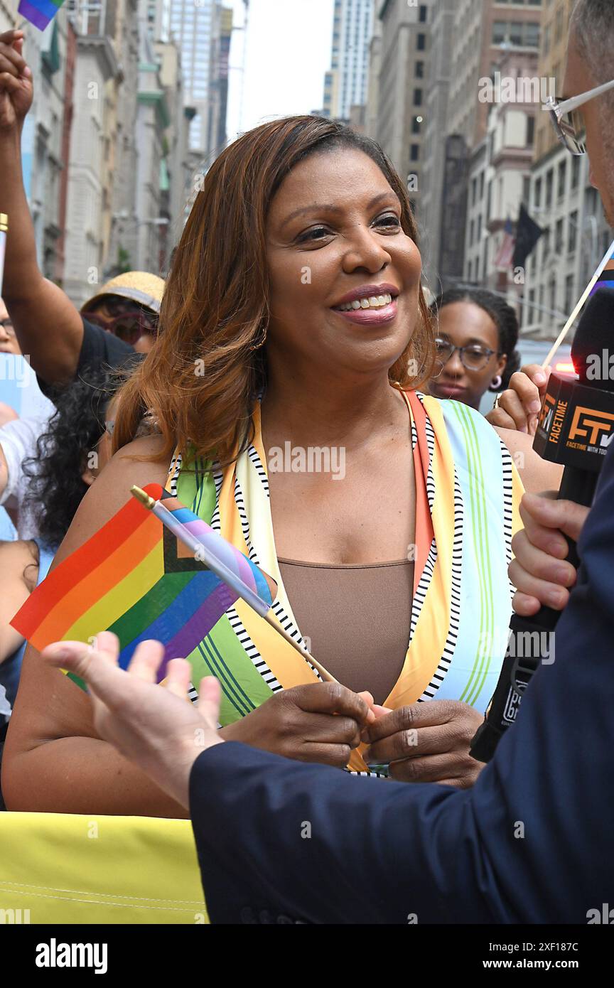 NY Attorney General Letisha James marches in the 2024 NYC Pride March ...