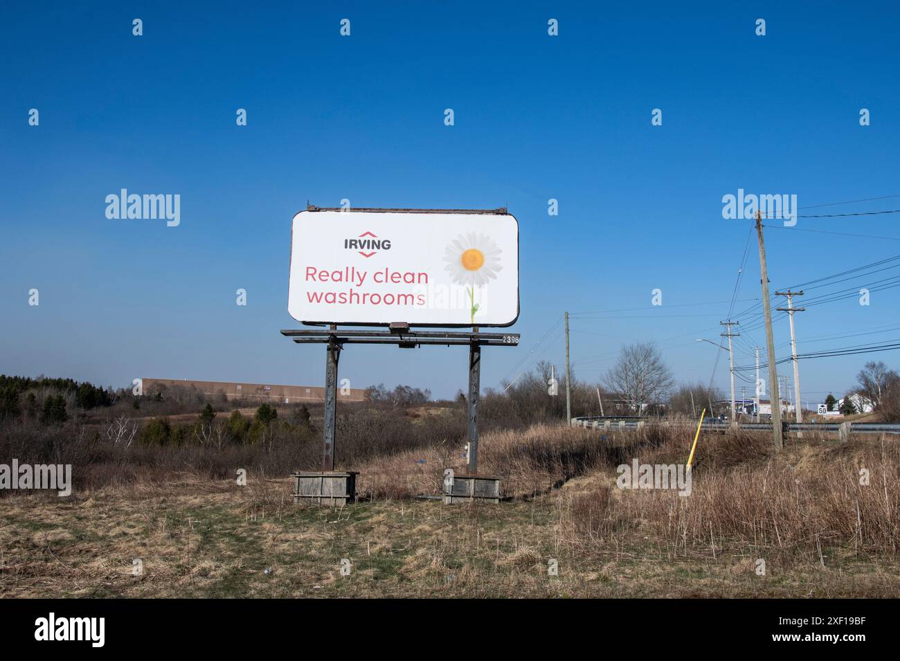 Irving Oil sign advertising really clean washrooms on Loch Lomond Road ...
