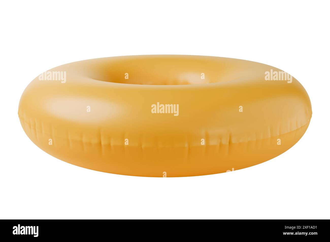 Yellow circle inflatable donut on white background Stock Photo - Alamy