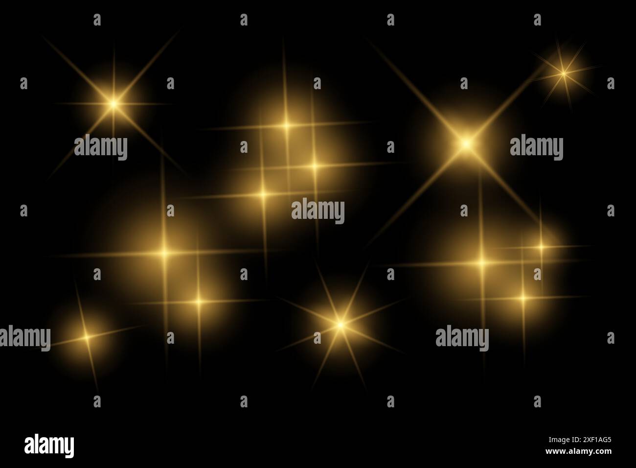 Golden sparkle lights, flashing lights, light effects, sunlight lens flare, glowing ray beams ...